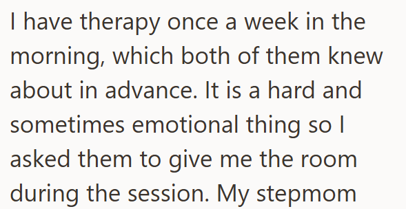 Dad refuses to leave Daughter's studio apartment during her therapy ...