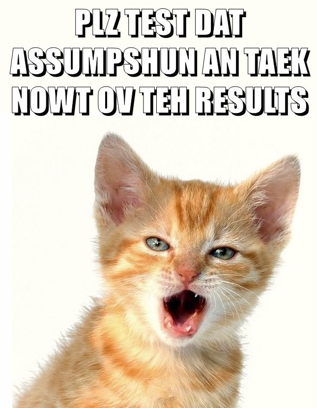 PLZ TEST DAT ASSUMPSHUN AN TAEK NOWT OV TEH RESULTS - Lolcats - lol ...