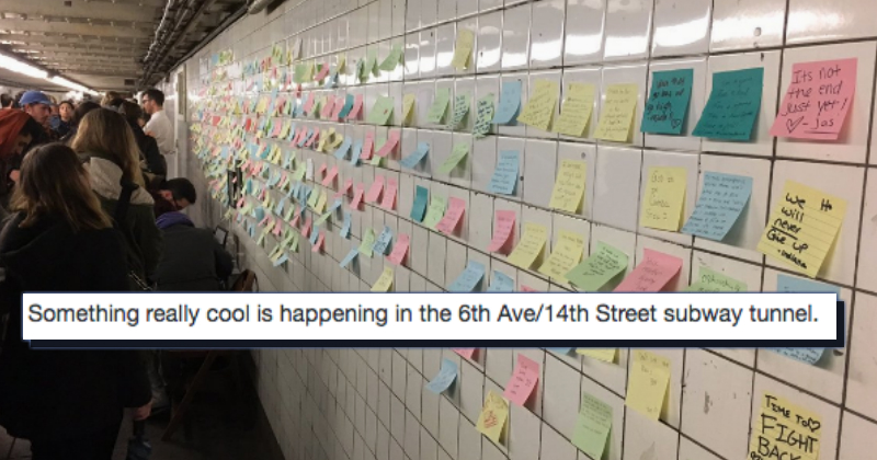 People in New York Are Using Post It Notes in the Subway as Therapy ...