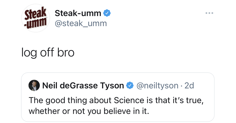 Steak-Umm Reignites Beef With Neil DeGrasse Tyson, Puns Ensue ...