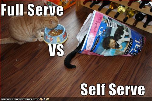 Full Serve VS Self Serve - Cheezburger - Funny Memes | Funny Pictures