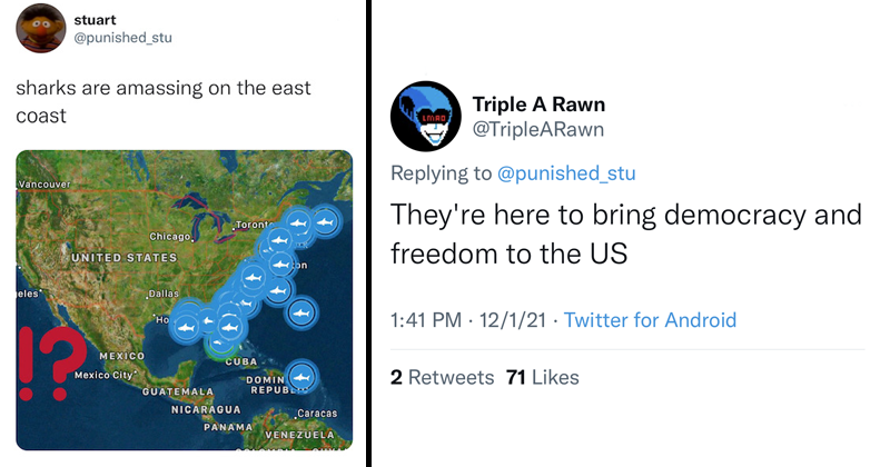Map Revealing Shark Army on the East Coast Inspires Overwhelmingly Pro ...