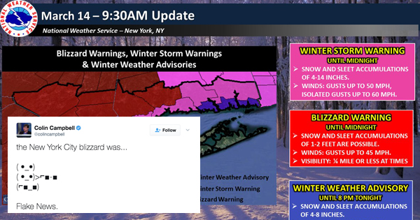 NYC Called Off The Blizzard Warning, So Everyone's Calling the Blizzard ...