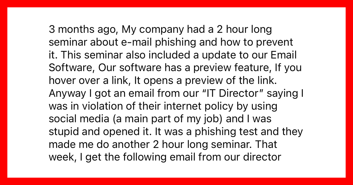 Employees Report Boss’ Email as a Scam After Being Forced to Watch 2 ...
