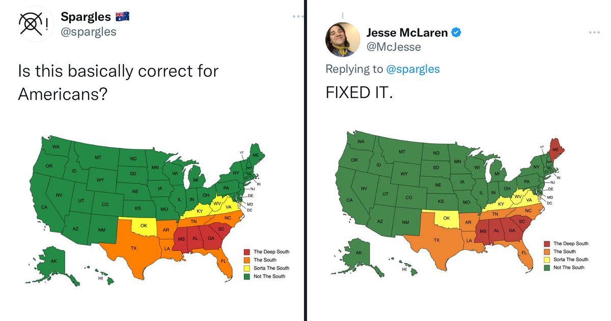 Geographers of Twitter Debate Where 'The South' Really Is - Memebase ...