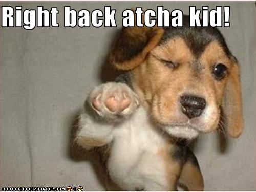 Right back atcha kid! - Cheezburger - Funny Memes | Funny Pictures
