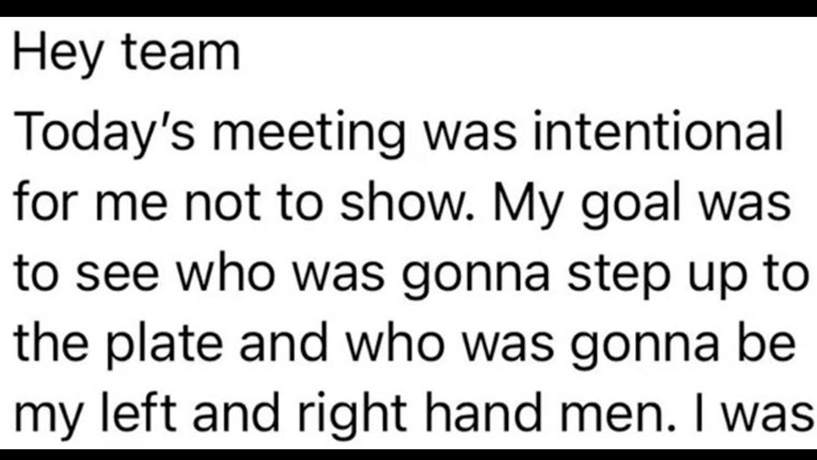 '[It] was intentional': Manager calls a meeting and intentionally "no ...