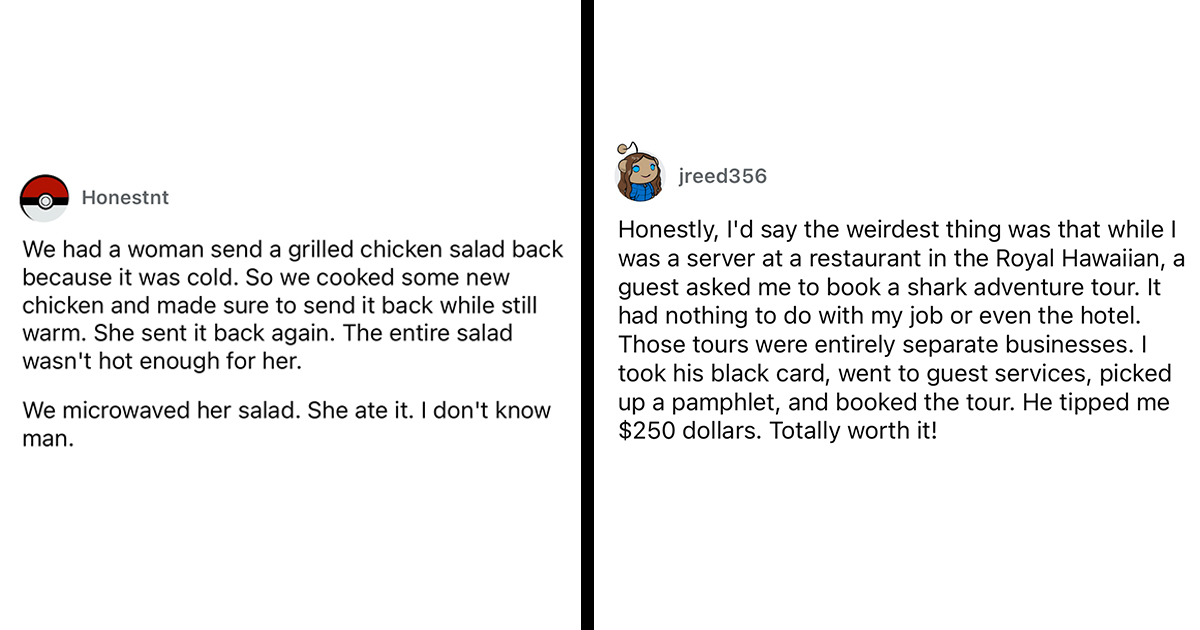 Servers Share Some of the Strangest Requests They've Gotten From ...