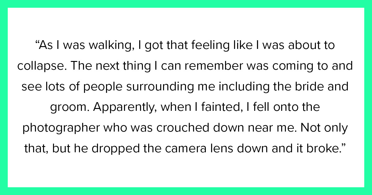 Guest Ignores Advice to Stay Hydrated Before Hot Wedding Day, Ends up ...