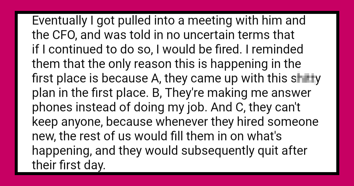 Incompetent Employer Forces Technician to Work in Call Center, Gets Hit ...