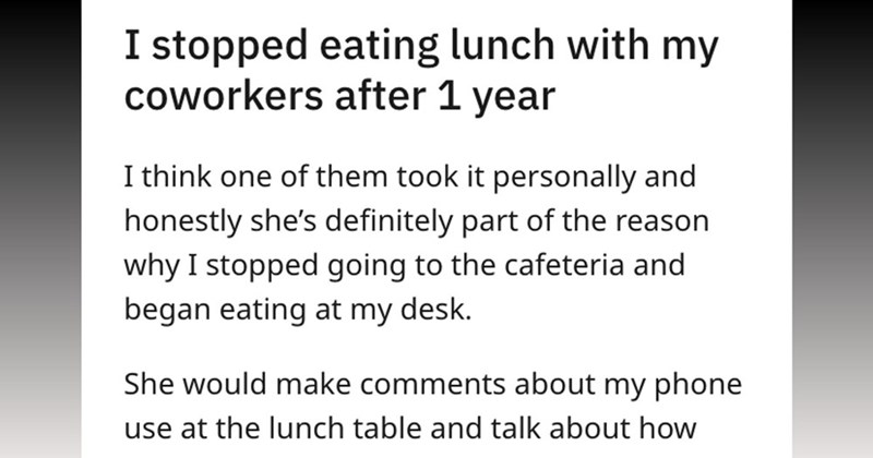 'Break time is alone time': Employee stops eating lunch with annoying ...