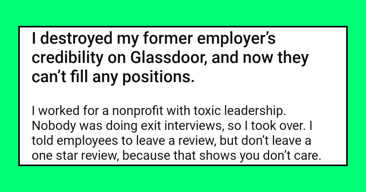 'A 2 star review shows you care!': Employee encourages ex-coworkers to ...