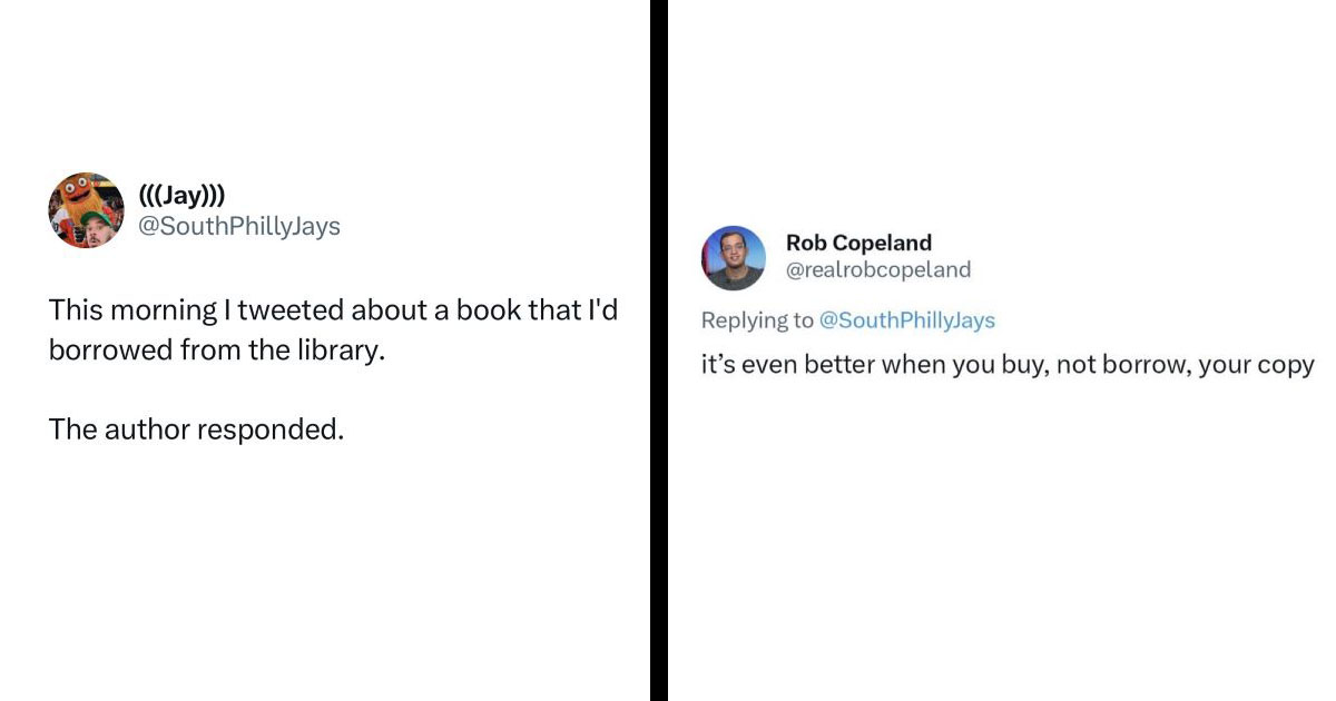 Author criticizes reader for borrowing his book from the library: 'It's ...
