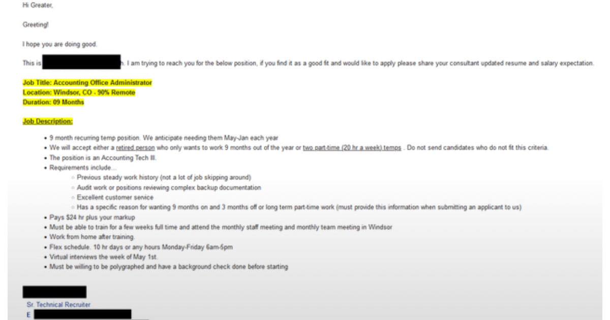 Job application requires a polygraph test for $24K per year position ...