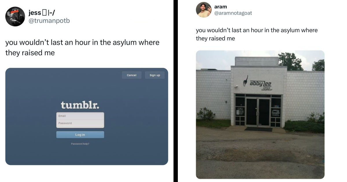 'You wouldn’t last an hour in the asylum where they raised me' Tweets ...