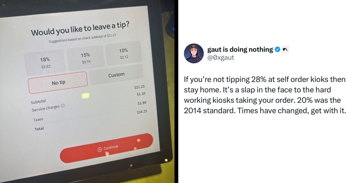'Think about poor robot!': Self checkout kiosk asks customers to tip ...