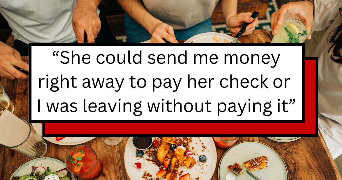 Guy shocks his freeloading sister-in-law when he splits the bill ...