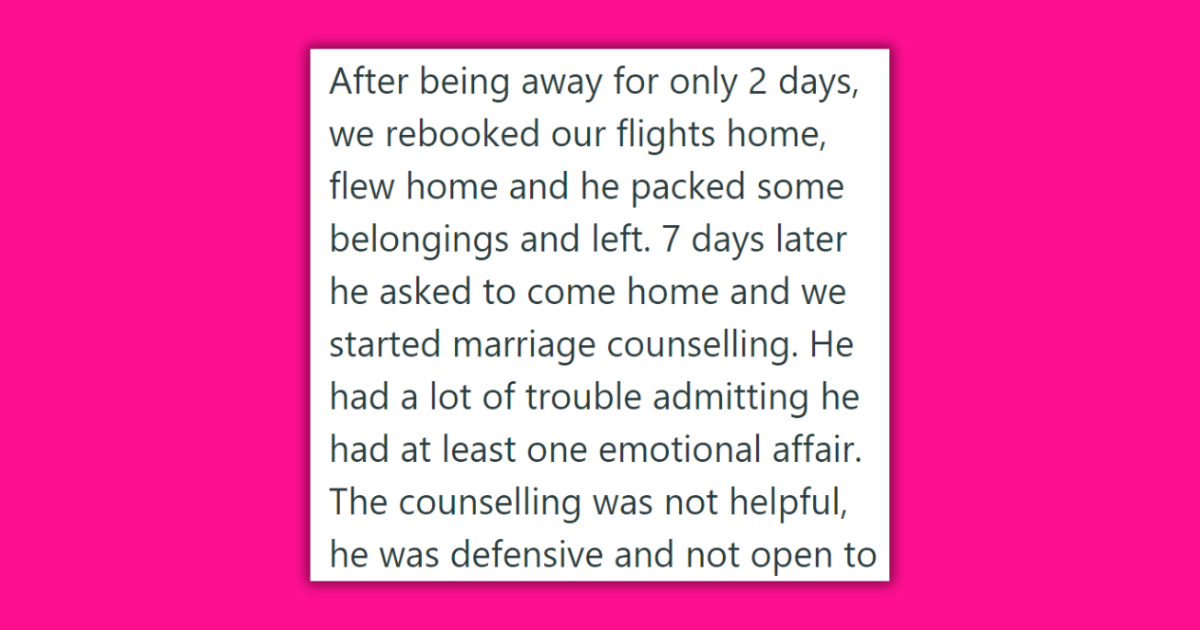 ‘You left me twice, I’m not taking you back’: While On Vacation Abroad ...