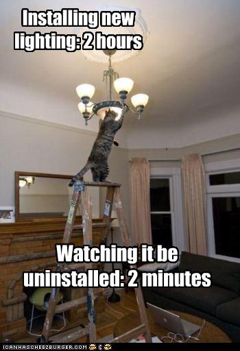 Installing new lighting: 2 hours - Cheezburger - Funny Memes | Funny ...