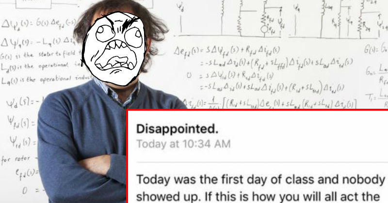 Angry Professor Sends Idiotic Email When No Students Show Up First Day ...