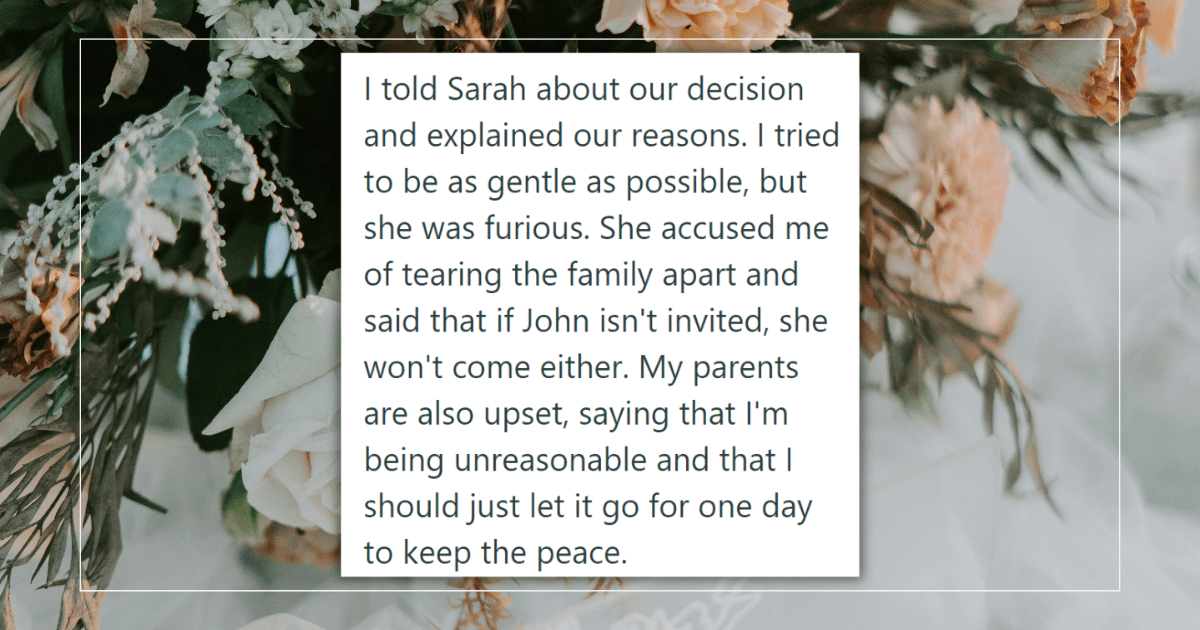 Woman Refuses To Allow Her Brother In Law From Attending Her Wedding