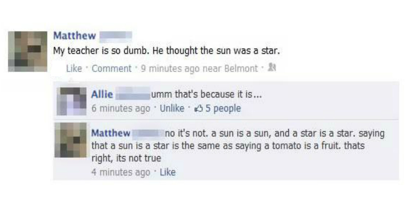 23 Insanely Stupid Facebook FAILs From The Idiots of the Internet ...