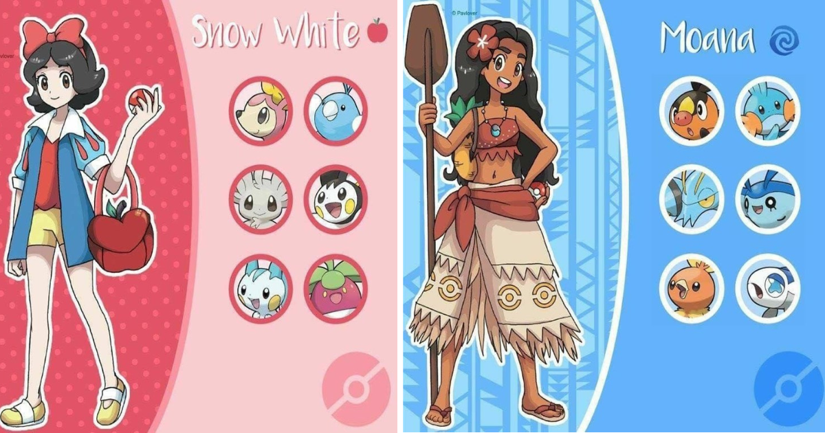 25 Disney Favorites Reimagined as Pokémon Trainers by This Talented ...