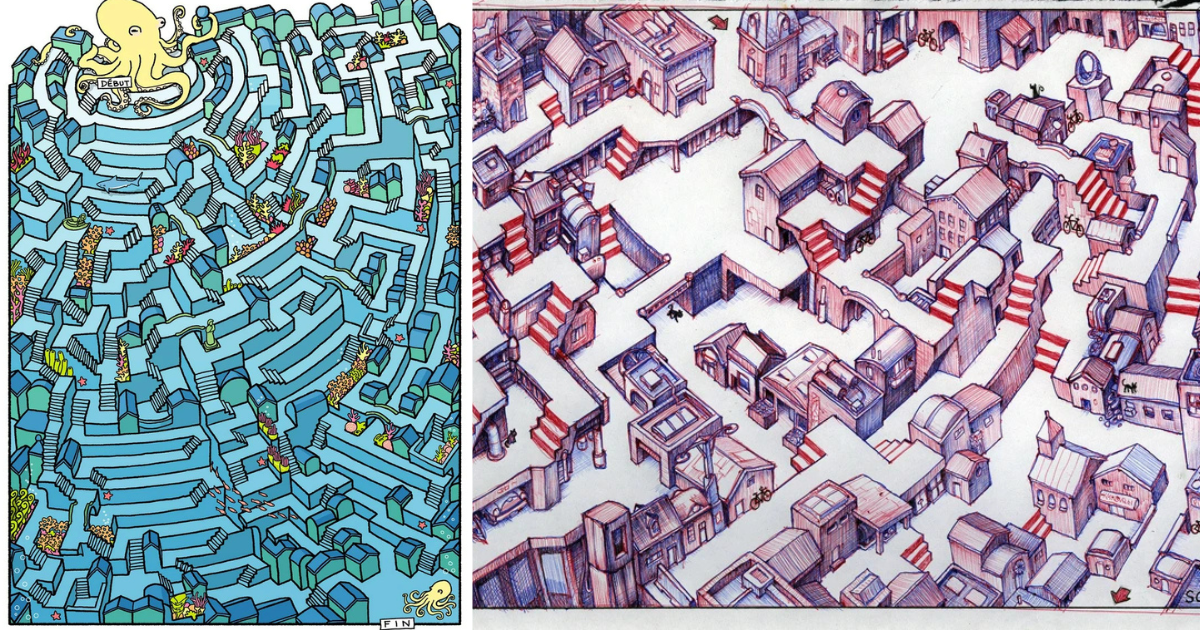 27 Mind-Bending and Beautifully Illustrated Mazes by Sean C Jackson ...