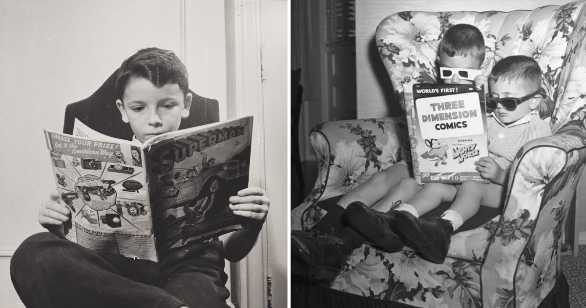 46 Vintage Photos of People Reading Comic Books, Highlighting the ...