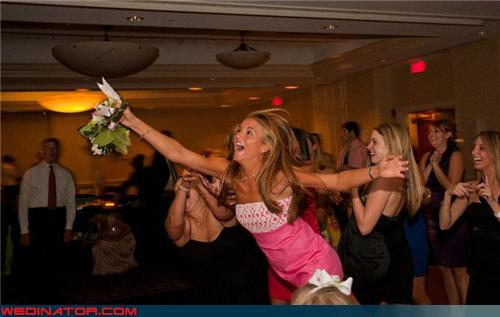 Wedinator - funny bouquet toss picture - funny wedding photos - Cheezburger