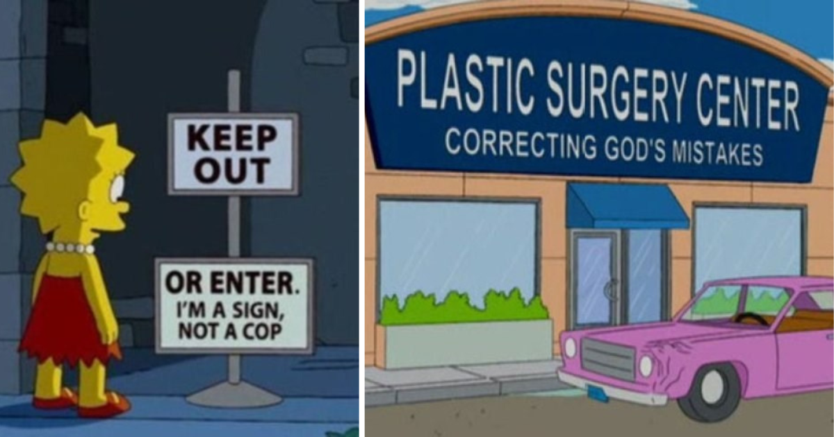 34 Simpsons Signs That Are Hilarious, Yet You Probably Missed Them ...
