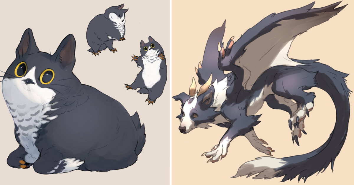 These Adorable Hybrid Animal Illustrations Look Like They Belong in ...