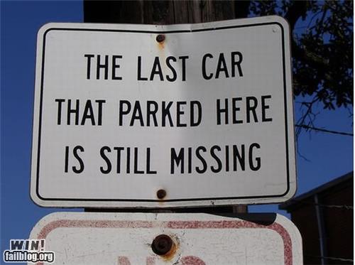 Parking Sign WIN - WIN! - epic win photos