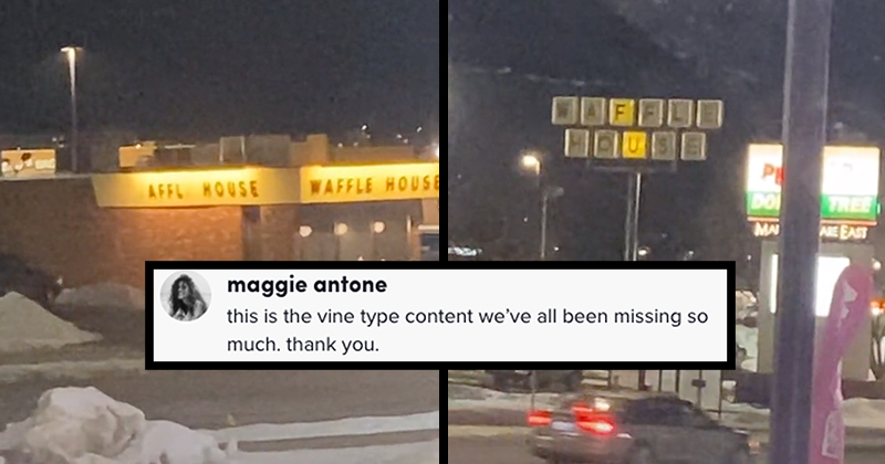 TikToker Posts a Funny Video of a Broken Waffle House Sign and Is Now ...