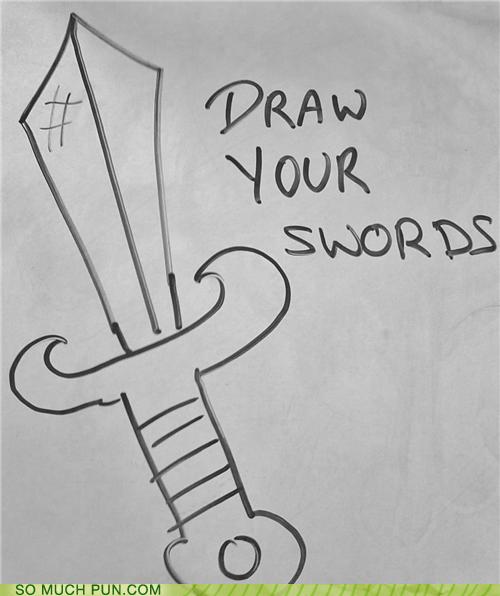 Puns - swords - Funny Puns - Pun Pictures - Cheezburger