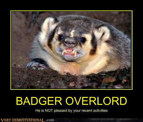 BADGER OVERLORD - Very Demotivational - Demotivational Posters | Very ...