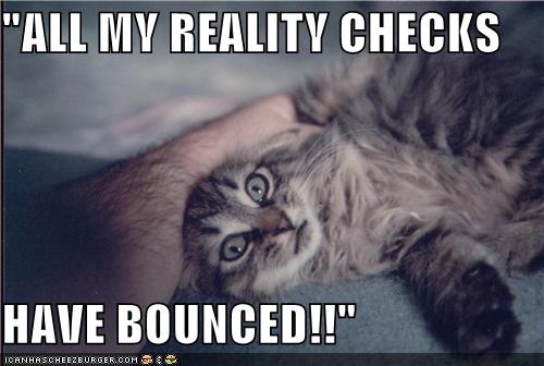 "ALL MY REALITY CHECKS - I Can Has Cheezburger?