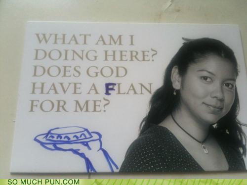 Puns - flan - Funny Puns - Pun Pictures - Cheezburger