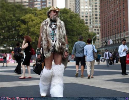 Herder of a Rare Breed of Long-Haired Cow - Poorly Dressed - fashion fail