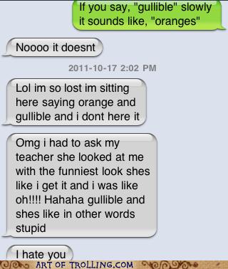 Art of Trolling - text message - Troll Tricks and Pranks - Trolling 101 ...