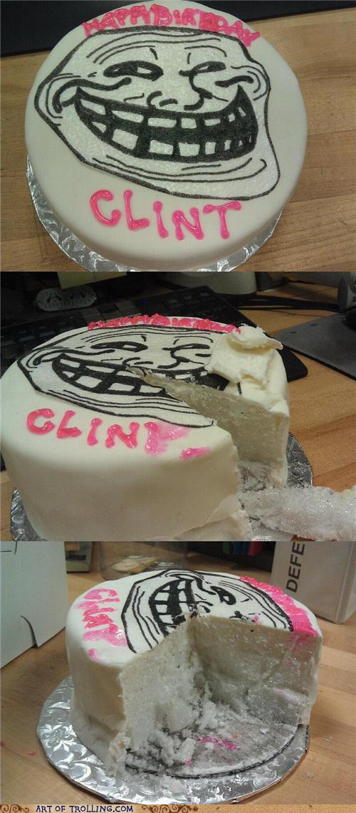 Troll Face Birthday Cake