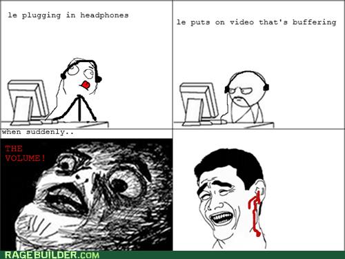 Headphones, Y U Ruin My Hearing?! - Rage Comics - rage comics