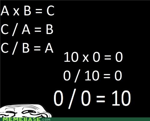 Troll Math: Divide by Zero - Memebase - Funny Memes