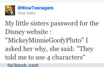 Disney Password - Failbook - Failing On Facebook