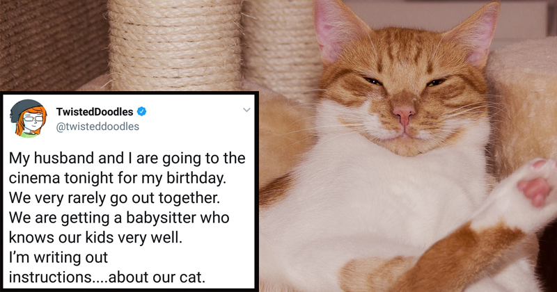 Woman Tweets Hilarious Instructions She Wrote For Taking Care Of Her ...