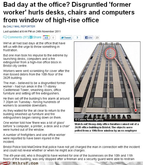 Maybe someone stole his stapler. - Monday Thru Friday - job fails