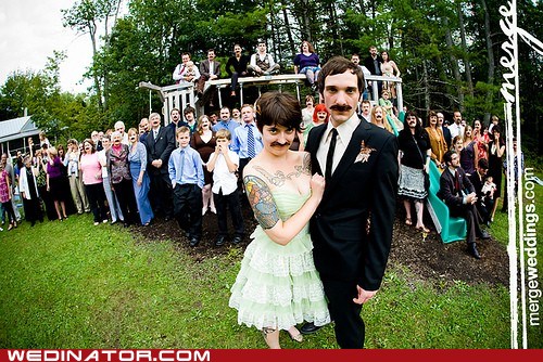Wedinator - mustache - funny wedding photos - Cheezburger