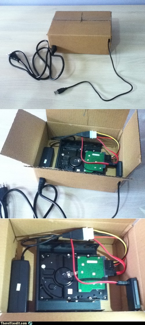 Not The Most Portable HDD - There, I Fixed It - white trash repairs