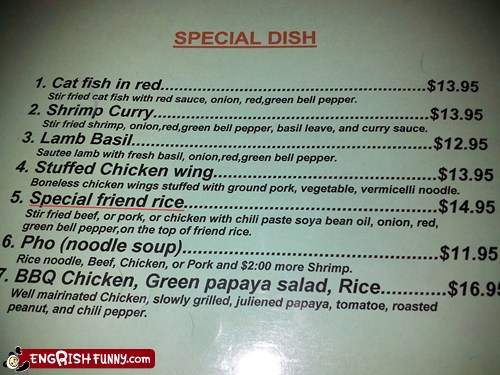 Engrish Funny - menus - Engrish Funny - Pics from around the world of ...