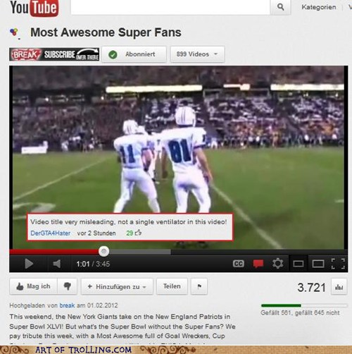 I Don't Want to See Football Lovers - Art of Trolling - Troll ...